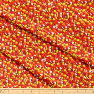 fabric by the yard [ 58" inches x 1 yard ] decorative fabric for sewing quilting apparel crafts home decor accents (candy corn halloween pattern)