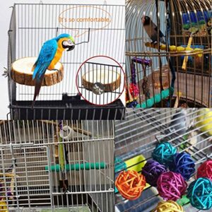 Parrot Perch Stand 12PCS Wood Bird Perch Stand Platform Paw Grinding Rough-surfaced Parakeet Cage Accessories Exercise Toy for Budgies Conure Cockatiel Hamster (Random Color)