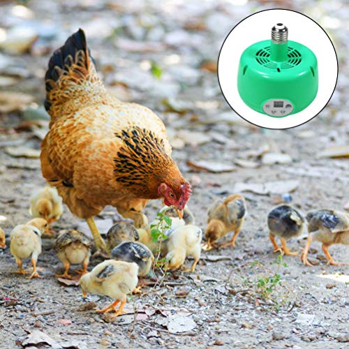 DOITOOL Pets Heat Lamp Adjustable Temperature Chicken Coop Heater Fan Pet Brooder Lamps for Lizard Turtle Aquarium Snake Green