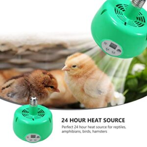 DOITOOL Pets Heat Lamp Adjustable Temperature Chicken Coop Heater Fan Pet Brooder Lamps for Lizard Turtle Aquarium Snake Green