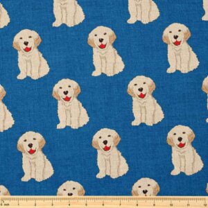 KoolSwitch Fabric by The Yard [ 58 inches x 1 Yard ] Decorative Fabric for Sewing Quilting Apparel Crafts Home Decor Accents (Labrador Golden Retriever Dog Pattern), Length = 1 Yard