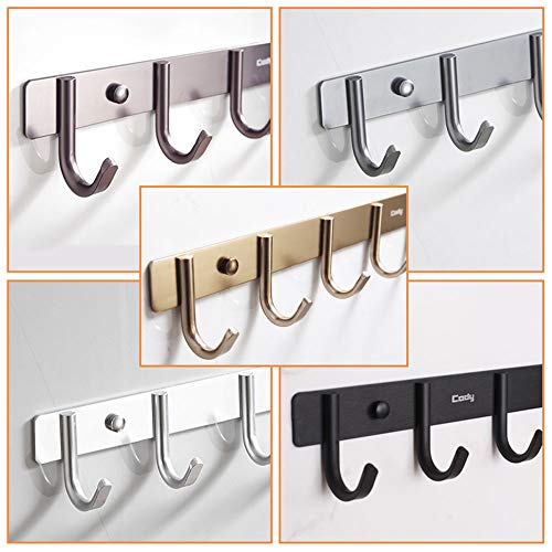 JWZQ Heavy Duty Coat Hooks for Wall Mounted, with 8 Single Hooks, Entryway Hat Rack for Belt, Scarves, Coffee Mug, Umbrella, Key Hooks, 60cm/24