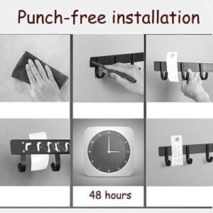 JWZQ Heavy Duty Coat Hooks for Wall Mounted, with 8 Single Hooks, Entryway Hat Rack for Belt, Scarves, Coffee Mug, Umbrella, Key Hooks, 60cm/24