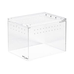 repti zoo magnetic acrylic case, 8x6x6 inch tall long enclosure reptile breeding box terrarium cage for tarantula scorpion sling isopods lizards roach invertebrates insect mantis