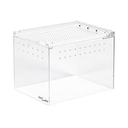 REPTI ZOO Magnetic Acrylic Case, 8x6x6 Inch Tall Long Enclosure Reptile Breeding Box Terrarium Cage for Tarantula Scorpion Sling Isopods Lizards Roach Invertebrates Insect Mantis