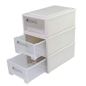 Easymanie 6 Quart Plastic Storage Drawers, Stackable Desktop Organizer, 3 Packs