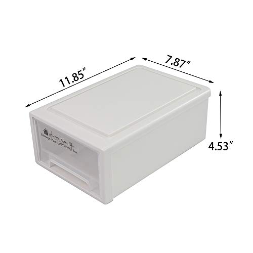 Easymanie 6 Quart Plastic Storage Drawers, Stackable Desktop Organizer, 3 Packs