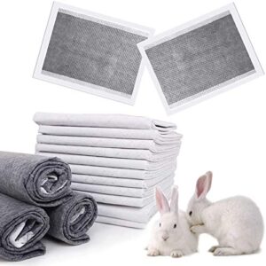 kathson rabbit pee pads disposable cage liners 50pcs all-absorb black carbon odor-control bunny training accessories with quick-dry surface for puppy guinea pig kitten hedgehog small animals