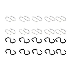 EXCEART 20 Pcs Mini S Hooks Metal Wire Hook Connectors Miniature Doll House Hanger for DIY Crafts Jewelry Hanging Supplies Black White