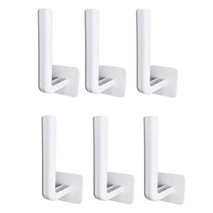 6pcs utility hooks, adhesive hooks, multi-purpose wall-mounted hooks, bathroom towel hooks, toilet paper towel hooks, hooks for kitchen, bedroom, and living room