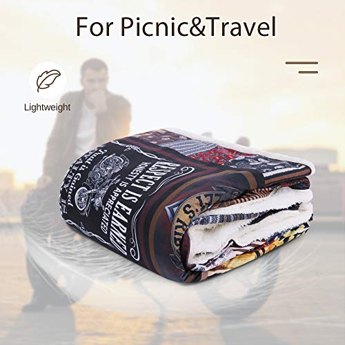 YunTu Motorcycle Blanket Super Soft Sherpa Throw Blankets for Bed Sofa and Couch Cool Motorcycle Gifts for Men and Women Fluffy Warm Blankets