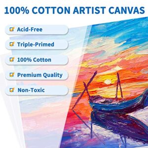 Painting Canvas Panels Multi Pack- 5x7",8x10",9x12",11x14" (9 of Each),Set of 36,100% Cotton Artist Canvas Boards for Painting,Primed White Canvas,for Acrylic,Oil Paint,Wet or Dry Art Media