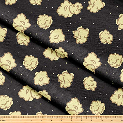 Fabric by The Yard [ 58" inches x 1 Yard ] Decorative Fabric for Sewing Quilting Apparel Crafts Home Decor Accents (Popcorn Pop Corn Pattern)