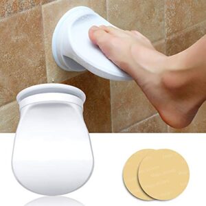 shower foot rest for shaving legs, no drilling is needed non-slip bathroom pedal with powerful suction cup shower shaving leg aid. suitable for women & back pain sufferers