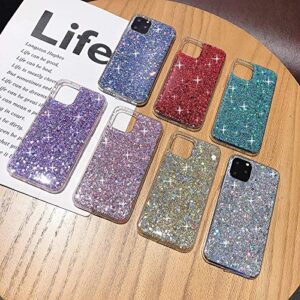 Winzizo for iPhone 12 Case and iPhone 12 Pro Case Gel Clear Glitter Sparkle Bling Women Girls Cases Cute Rubber Slim Soft Silicone TPU Shockproof Drop Phone Protective Cover 6.1 inch (Silver)