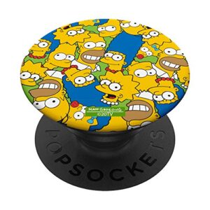 the simpsons homer marge bart lisa maggie print popsockets swappable popgrip