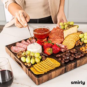 SMIRLY Butcher Block Cutting Board: Large Wood Cutting Board for Kitchen, Large Wooden Cutting Board, Extra Large Cutting Board Wood Chopping Block, Walnut Cutting Board Large, End Grain Cutting Board