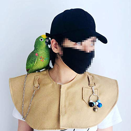 Hibye Parrot Anti-Scratch Shoulder Protector Hang Bird Anklet and Toys Multi-Functional Pet Pad Diaper Shawl for Small Medium Parakeets Cockatiels Supplies