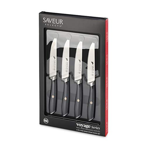 SAVEUR SELECTS 1026269 German Steel Forged 4-Piece Fine Edge Steak Knife Set