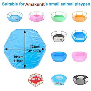 Small Animal Playpen with Waterproof Pads, Reusable Liners, Waterproof Bottom on Both Sides, Fit with Pet Tent (42.5in x 41in) Bedding for Guinea Pig, Rabbit, Hamster, Chinchilla and Hedgehog