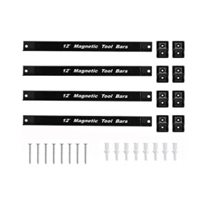 magnetic tool holder 12 inch 4 pack heavy duty magnet tool bar strip rack wall mount black