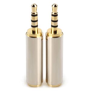 leou new 2.5mm male to 3.5mm female audio headphone adapter 2 pcs (2.5m-3.5f-2pcs)