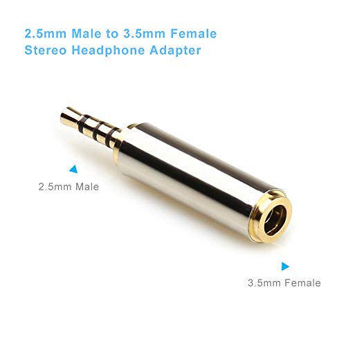 LEOU New 2.5mm Male to 3.5mm Female Audio Headphone Adapter 2 PCS (2.5M-3.5F-2PCS)