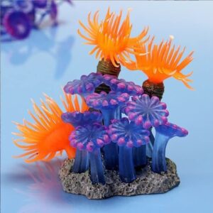 TOPINCN Artificial Coral, Simulation Plant Luminous Silicone Coral Sea Anemone for Fish Tank Landscape Decoration Aquarium Ornaments