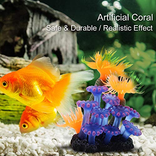 TOPINCN Artificial Coral, Simulation Plant Luminous Silicone Coral Sea Anemone for Fish Tank Landscape Decoration Aquarium Ornaments