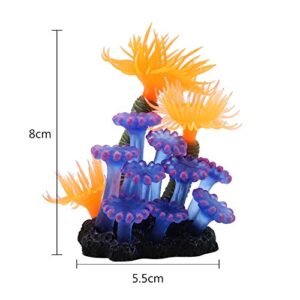 TOPINCN Artificial Coral, Simulation Plant Luminous Silicone Coral Sea Anemone for Fish Tank Landscape Decoration Aquarium Ornaments