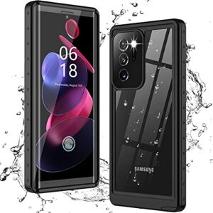 antshare for samsung galaxy note 20 ultra case waterproof,built in screen protector full-body protection heavy duty shock-proof cover waterproof case for galaxy note 20 ultra 6.9 inch 5g black/clear