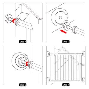 4 Pack Baby Gate Wall Protector Wall Cups for Child Pressure Mounted Stair Safety Gate, Protect Walls & Doorways from Pet & Dog Gates