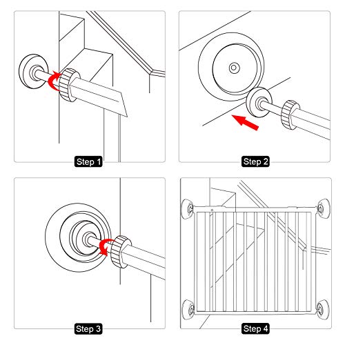 4 Pack Baby Gate Wall Protector Wall Cups for Child Pressure Mounted Stair Safety Gate, Protect Walls & Doorways from Pet & Dog Gates