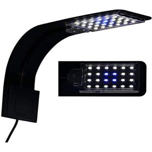 seven master aquarium clip-on led light clamp fish tank light (black)