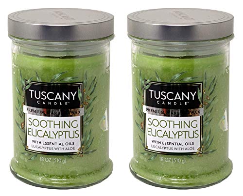 Tuscany Candle 18oz Scented Candle, Soothing Eucalyptus 2-Pack