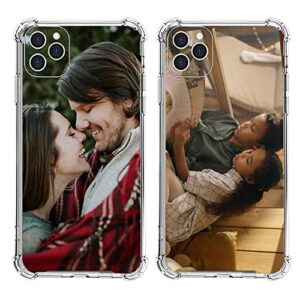 LYLBFOF Personalized Custom Phone Case for iPhone 14 12 13 11 Pro Max Plus XR X Xs Max Anti-Scratch Shock-Resistant Soft Protective TPU Design Your Own Personalized Picture Photo Case Transparent