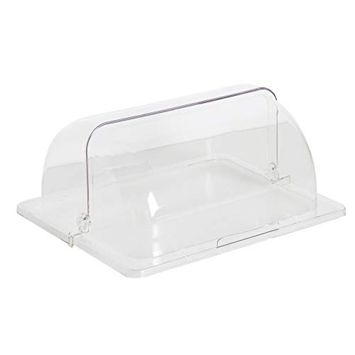 DOITOOL Chafing Dish Cover Roll Top Bakery Pan Display Cover Plastic Clear Dessert Display Cover, 13" x10.6" x6.1 (Only Cover)