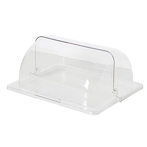 DOITOOL Chafing Dish Cover Roll Top Bakery Pan Display Cover Plastic Clear Dessert Display Cover, 13" x10.6" x6.1 (Only Cover)