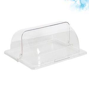 DOITOOL Chafing Dish Cover Roll Top Bakery Pan Display Cover Plastic Clear Dessert Display Cover, 13" x10.6" x6.1 (Only Cover)