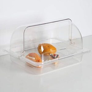 DOITOOL Chafing Dish Cover Roll Top Bakery Pan Display Cover Plastic Clear Dessert Display Cover, 13" x10.6" x6.1 (Only Cover)