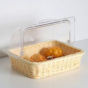 DOITOOL Chafing Dish Cover Roll Top Bakery Pan Display Cover Plastic Clear Dessert Display Cover, 13" x10.6" x6.1 (Only Cover)