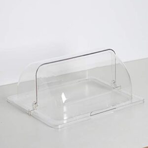 DOITOOL Chafing Dish Cover Roll Top Bakery Pan Display Cover Plastic Clear Dessert Display Cover, 13" x10.6" x6.1 (Only Cover)