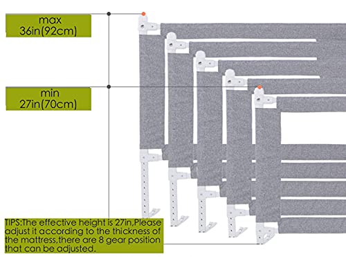 U/D Bed Rails for Toddlers - Extra Long and Tall Specially Designed for Twin, Full, Queen, King (79in(200cm))-1side