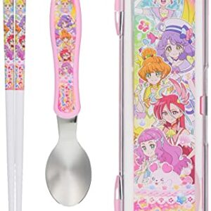 Komori Resin Tropical Age Pretty Cure Combination Set with Chopsticks and Soup Chopsticks, 6.5 inches (16.5 cm), Spoon 5.2 inches (13.2 cm)