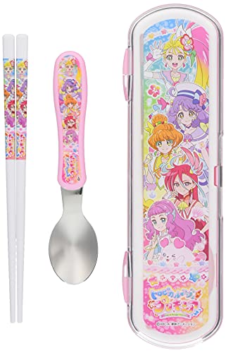 Komori Resin Tropical Age Pretty Cure Combination Set with Chopsticks and Soup Chopsticks, 6.5 inches (16.5 cm), Spoon 5.2 inches (13.2 cm)