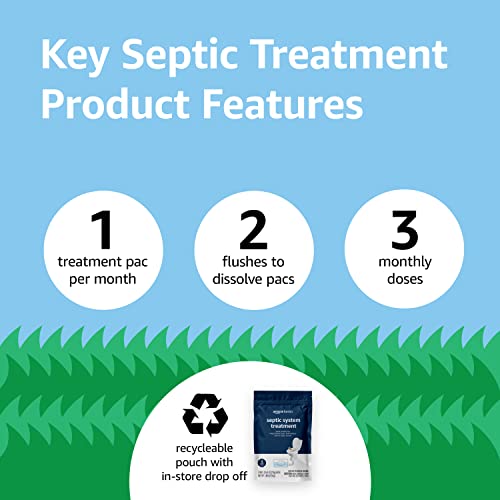 Amazon Basics Septic Treatment Pouch, 3-Pacs, 3 Month Supply 1.9 oz