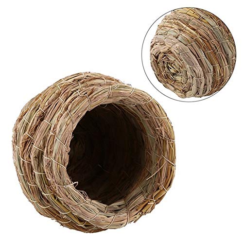 SUODAO Bird Nest,Parrot Handmade Cages Accessories Parrot Pet Bedroom Bird House Straw Nest Straw Cage Breeding Cave