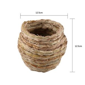 SUODAO Bird Nest,Parrot Handmade Cages Accessories Parrot Pet Bedroom Bird House Straw Nest Straw Cage Breeding Cave