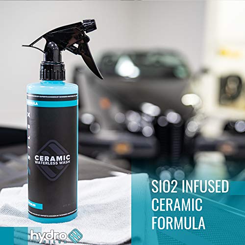 HydroSilex Ceramic Waterless Wash (16oz) | Waterless Car Wash Spray For Car Detailing | No Hose or Soap Needed | Ultra Slick Lubricating Formula | Anti Scratch Quick Detailer | Rinseless Wash