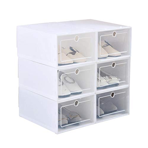 everd1487HH Clamshell Shoe Storage Container Shoe Storage Box Transparent Shoe Box for Storing and Storing Shoes White Men